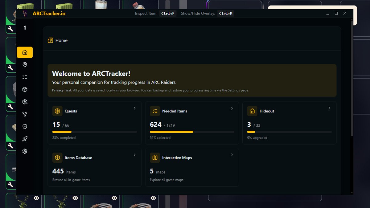 ARCTracker Overlay - In-Game Companion App | ARCTracker.io