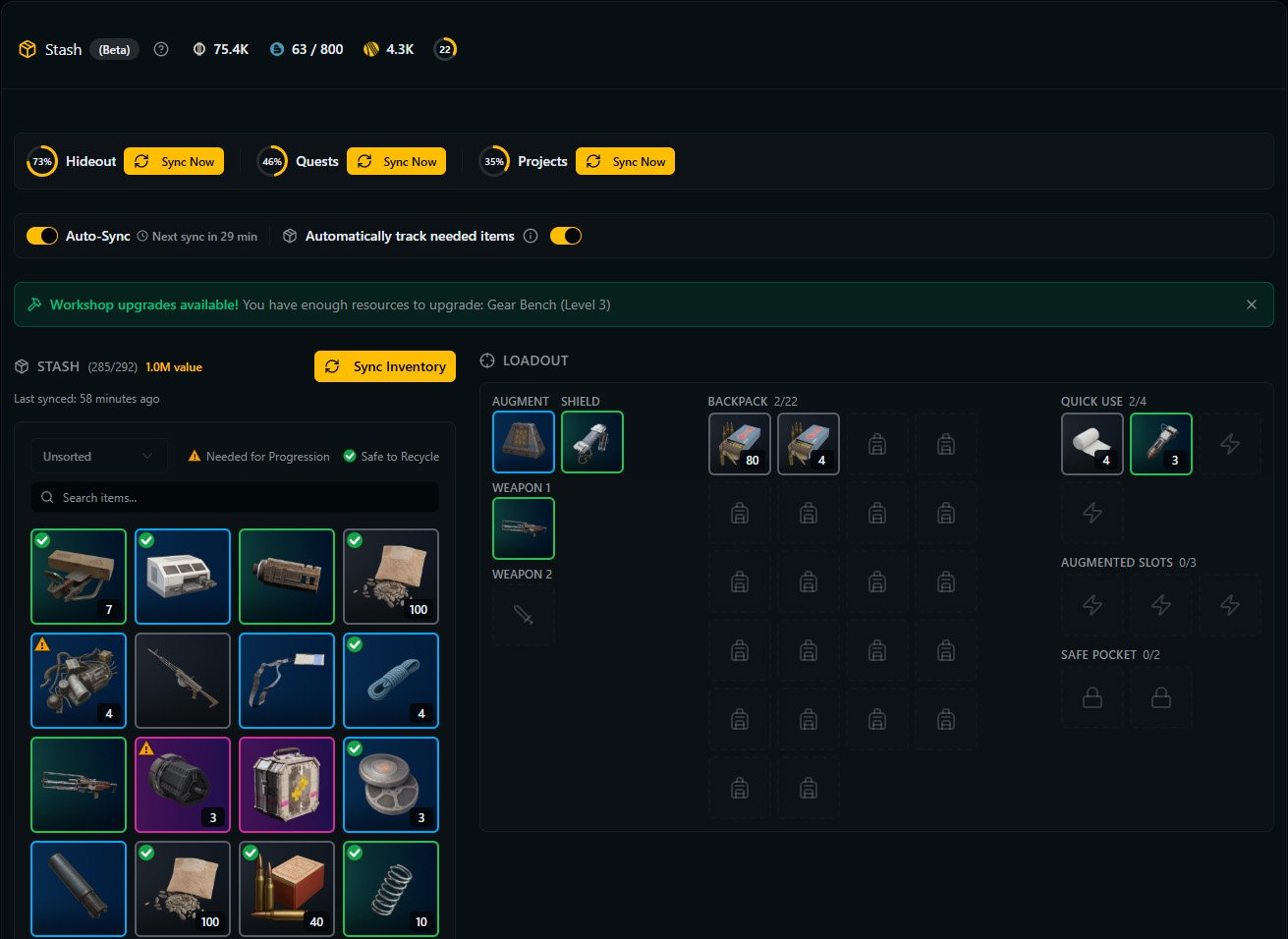 Stash Tracker - ARC Raiders | ARCTracker.io